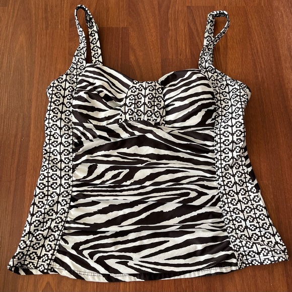 ANTONIO MELANI | Swim | Antonio Melani Zebra Print Tankini Swim Top ...